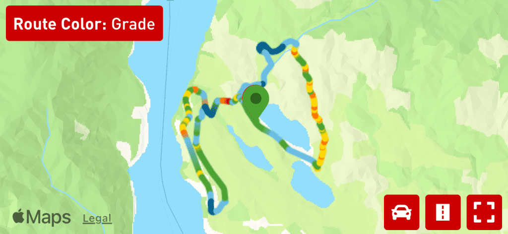 What do the colors of the route on the map mean? - Cadence