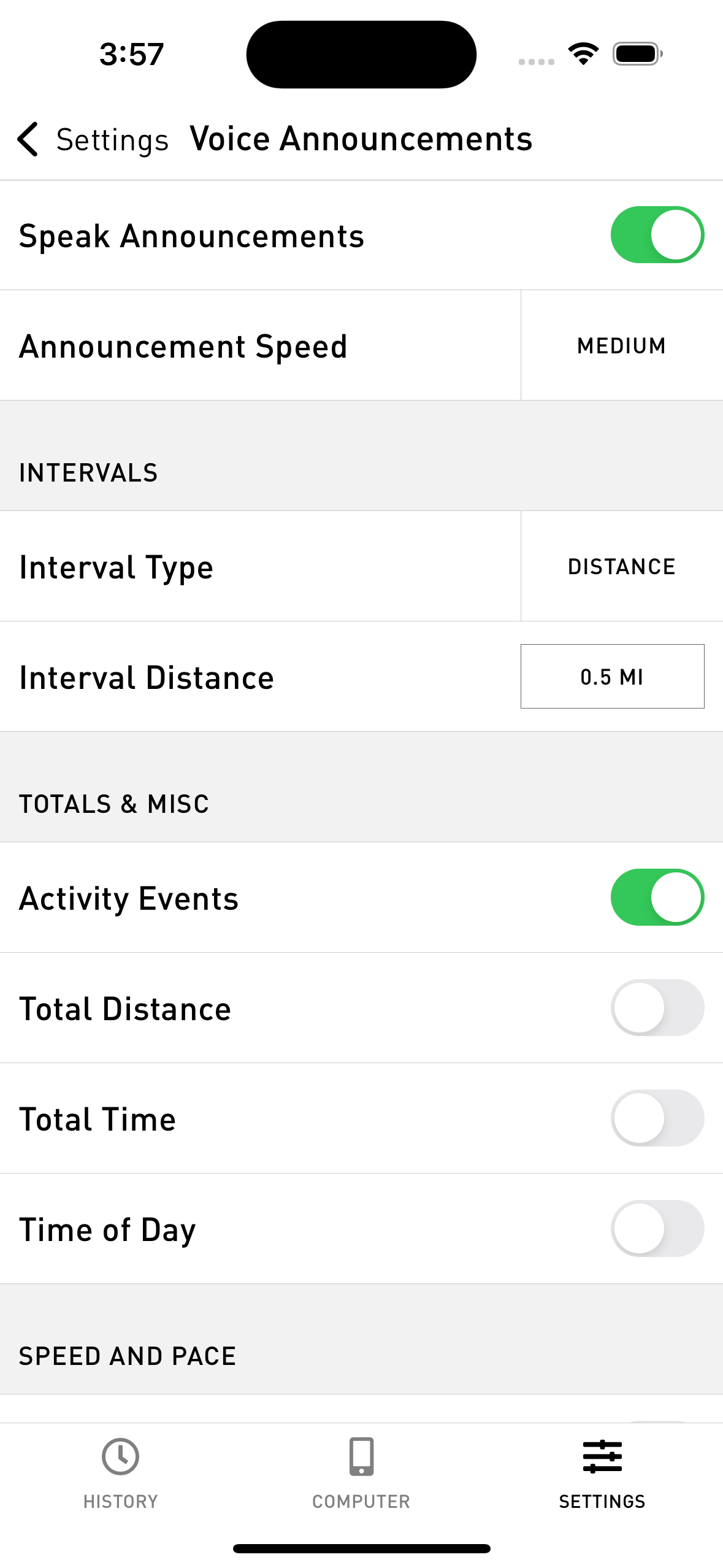 What Voice Announcements are available? - Cadence